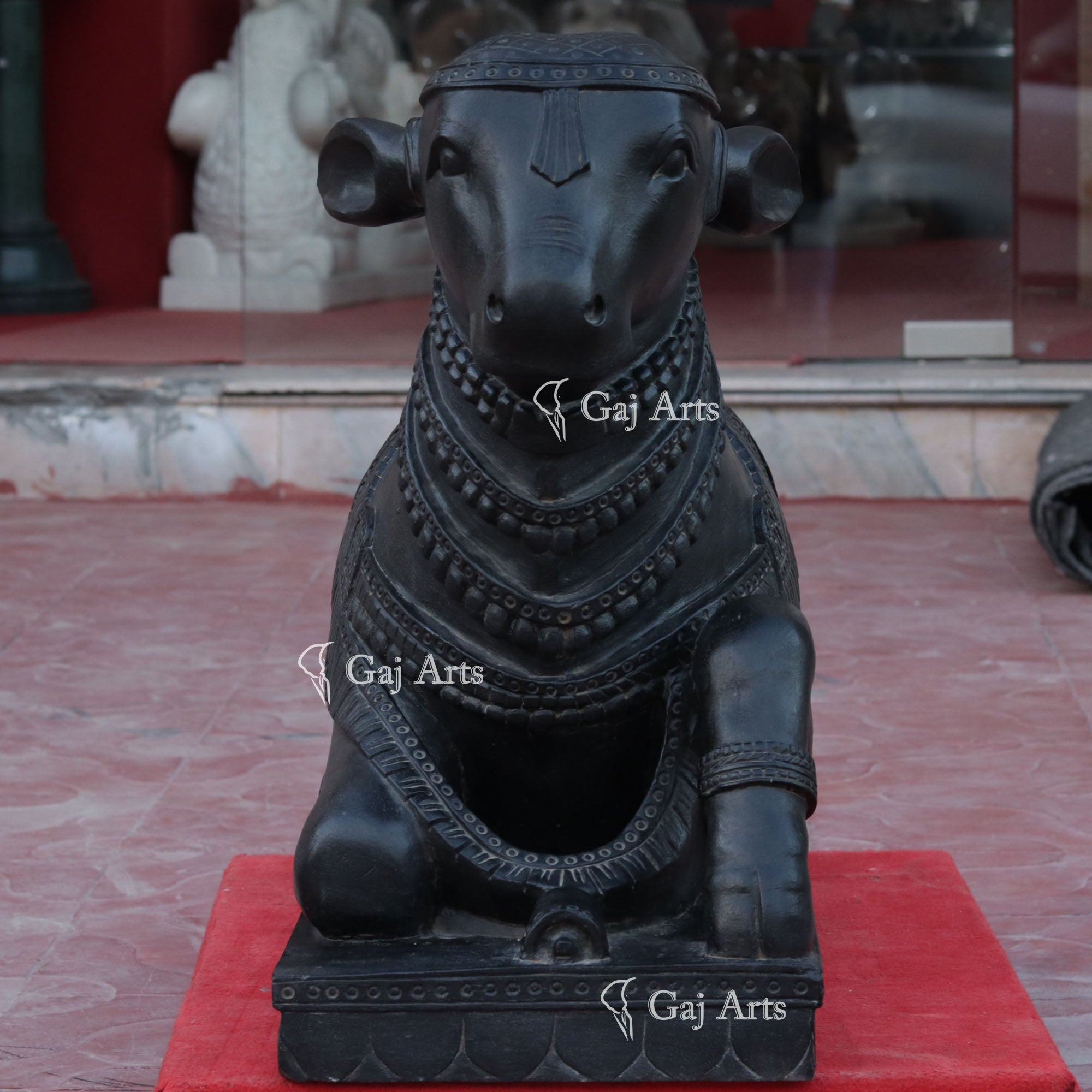 Black Marble Nandi Idol | 30 Inch